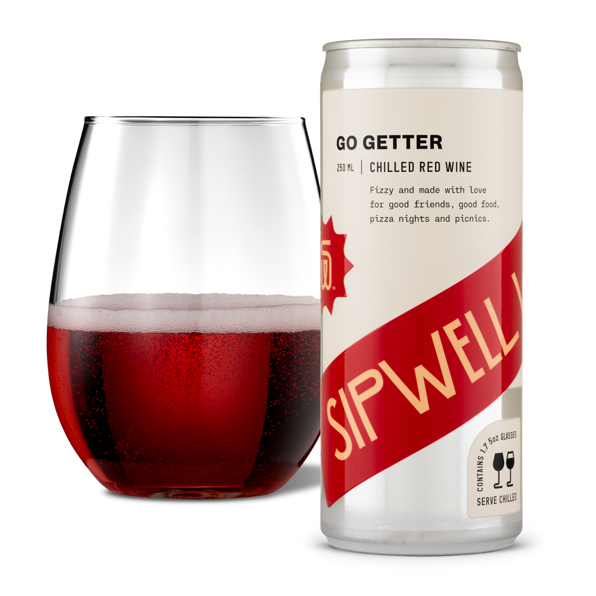 Go Getter Fizzy Chilled Red Wine - Premium Organic Canned Wine ...
